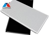 China Wood Grain Perforated Acoustic Aluminum Ceiling Tiles 600x600mm for Living Room Decoration for sale