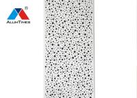 China Wood Grain Perforated Acoustic Aluminum Ceiling Tiles 600x600mm for Living Room Decoration for sale
