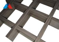 China Wooden Color Aluminum Grid Ceiling 100x100mm Powder Coating Hot Print for sale