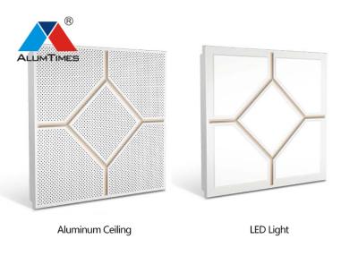 China Noiseproof Perforated Metal Ceiling Panels Round Hole Punched 300x1200mm for sale