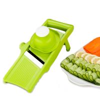 China Veggie Mandoline Plastic Vegetable Slicer Hand Operated With Container for sale