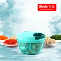 China Rust Resistant Kitchen Vegetable Chopper Pull String Food Processor With 4 Interchangeable Blades for sale