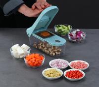 China 2 In 1 LFGB Kitchen Vegetable Chopper Shule With 8 Detachable Blades for sale