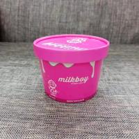 China Custom 12 Oz Disposable Ice Cream Bowls 300gsm Paper Yogurt Cups for sale
