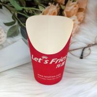 China 16oz Disposable Kraft French Fries Holder Cup for Takeout Baking Cakes Egg Waffle for sale