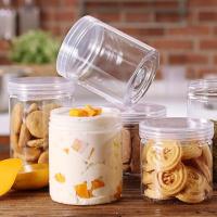 China 400ml 500ml PET Plastic Food Container Jar with Aluminum Lids for Candy Cookies for sale