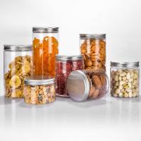 China Snacks Dried Fruit Kitchen Storage Clear Plastic PET Jar With Lids for sale