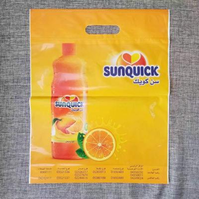 China Custom Clear HDPE LDPE Plastic Shopping Bags with Softloop Handle 50-100 Mic Thickness for sale