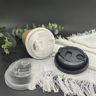 China Disposable Plastic PP Coffee Cup Lid 89mm Non Spill Beverage Lid for Hot Cold Drinks for sale