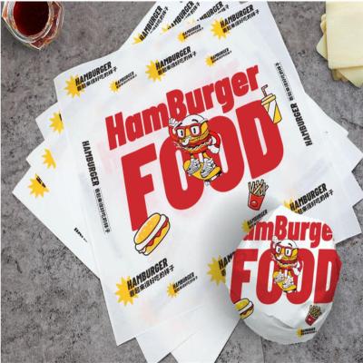 China Custom Greaseproof Paper Roll 30x30cm Leakproof Food Wrapping for Burger Sandwich for sale