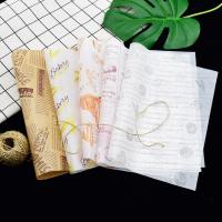 China Custom Logo Printed Greaseproof Wax Food Wrapping Paper 30x30 cm Offset Printing Virgin Baking Paper for sale