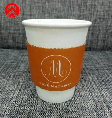 China White Paper Cup Sleeves 80mm Heat Resistant Customizable for Hot Drinks for sale