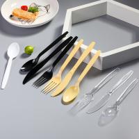 China Disposable Plastic Spoon Fork Knife Set Custom Logo Standard Size Eco Friendly for sale