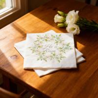 China 30x30cm Virgin Bamboo Pulp Disposable Square Napkin 2 Ply Custom Embossed Folded Dinner Napkins Bulk for sale