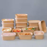 China Custom Printed Kraft Paper Bowls 998ml Disposable Takeout Containers with Lids Thick Fast Food Packaging for sale