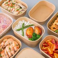 China Custom Printed Kraft Paper Bowls 998ml Disposable Takeout Containers with Lids Thick Fast Food Packaging for sale