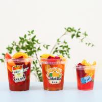 China 1000ml Disposable PP Plastic Fruit Tea Bucket Cup with Handle Large Capacity Boba Milk Tea Tub for sale