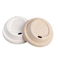 China Wholesale 80/90 Caliber Eco-Friendly Bagasse Pulp Cup Lids - Biodegradable Disposable Covers for Hot & Cold Beverages (Coffee & Milk Tea) for sale
