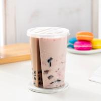 China Wholesale 95mm Caliber Dual Compartment Share Cup – Double-Sided Split Plastic Cup with Lid for Boba Tea, Juice & Mixed Beverages for sale