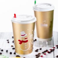 China 16oz Hot Drink Disposable Paper Cup with Lids and Straws 10000pcs MOQ for sale