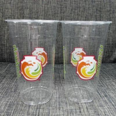 China 32oz PET Plastic Disposable Drinking Cup Food Grade Cold Beverage Takeaway 107mm for sale