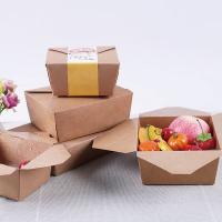 China Kraft Paper Takeaway Box Disposable One Piece Design Eco Friendly 500ml for sale