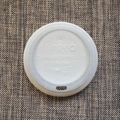 China PLA Biodegradable Cup Lids 80mm 90mm for 8oz 12oz 16oz Coffee Cups for sale