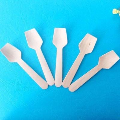 China Eco-Friendly Mini Wood Spoons for Ice Cream 10cm 15cm Individually Wrapped for sale
