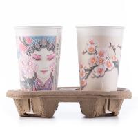 China Disposable Paper Pulp Coffee Cup Carrier 2 Cup 4 Cup Take Away Holder for sale