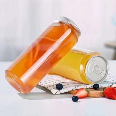 China 500ml PET Plastic Beverage Bottle Juice Can BPA Free Food Grade Custom Labels for sale