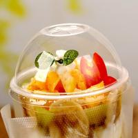China 90mm Biodegradable Compostable PET Dome Lids for Plastic Cups 1000pcs for sale