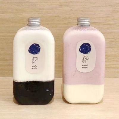 China clear PET Plastic beverage Bottles with logo for boba shops for sale
