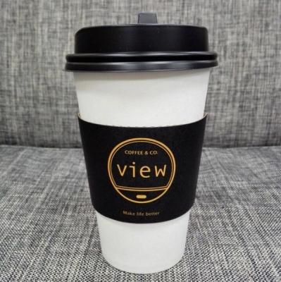 China Custom Paper Hot Kraft Coffee Sleeves Compostable Eco Friendly for 8oz to 20oz Cups for sale