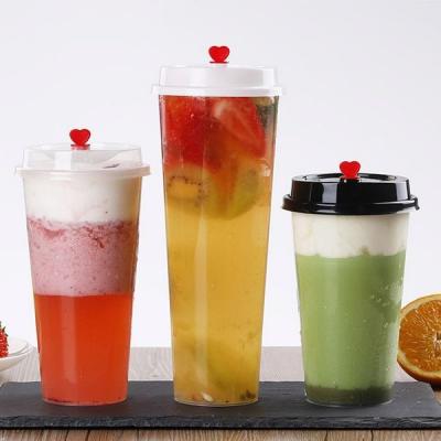 China 20oz Disposable PP Cold Drink Cups with Lids 500pcs per Carton for sale