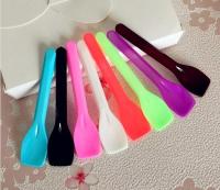 China 10cm Long Handled Plastic Ice Cream Spoons Food Grade PS Mini Serving Spoon 6000pcs for sale