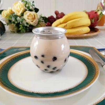 China Food Grade 300ml PET Round Plastic Bottles for Boba Milk Tea Custom Logo for sale