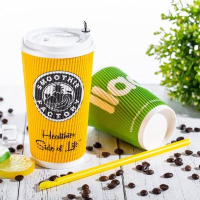 China Ripple Disposable Coffee Cups 12oz Eco Friendly Hot Drink Paper Cups 400ml for sale
