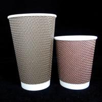 China Custom Logo Printed Disposable Ripple Paper Coffee Cups 8oz 12oz 16oz 20oz Flexo Printing for sale