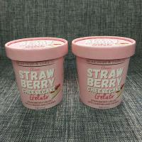 China Custom Printed 16oz Disposable Paper Ice Cream Cups Food Grade Double PE Lined for sale