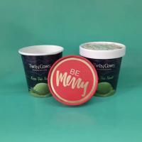 China Food Safe 16oz Paper Ice Cream Cups with Lids Double PE Coated Leak Resistant for sale