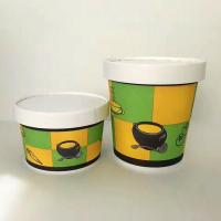China Disposable Paper Ice Cream Bowls with PE Coated Lids 3oz to 32oz Customizable for sale