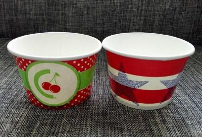 China Biodegradable Paper Ice Cream Cups 180-700ml with Lids Customizable 230-380gsm for sale