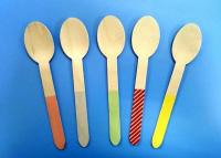 China Disposable Mini Wooden Spoon Fork Knife Set 9.6cm 11cm Biodegradable Eco Friendly for sale