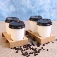 China Disposable Kraft Paper Coffee Cup Carrier 2 4 Cup Hot Drink Holder for Takeaway for sale