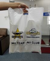 China Custom HDPE Plastic Shopping Bags 100% Virgin Material Durable with Handles for sale