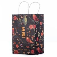 China Custom Kraft Paper Shopping Bags 40-160gsm Recyclable with Logo and Handle Options for sale