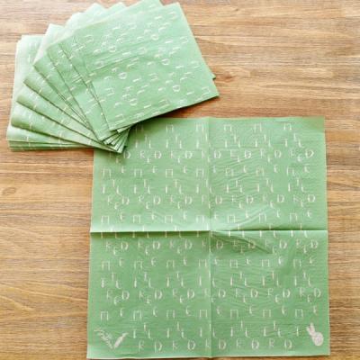 China Custom Printed Decorative Napkin Tissue Paper 230mm x 230mm 2ply Virgin Pulp for Restaurant Boba Tea Shop for sale