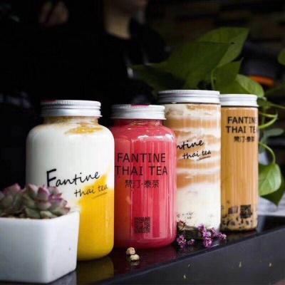 China PET Plastic Beverage Bottles 300ml 400ml 500ml 700ml for Milk Tea Juice Wine OEM for sale