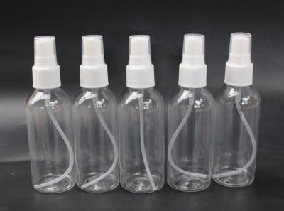 China Custom Logo PET Plastic Spray Bottle 30ml 100ml Hand Wash Disinfectant Bottle for sale