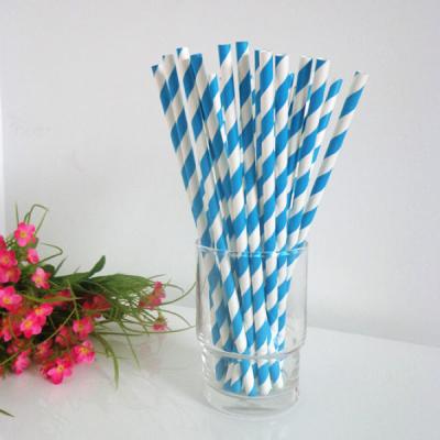 China Eco-Friendly Tea Striped Paper Straws 6mm x 260mm Food Grade for Restaurants for sale